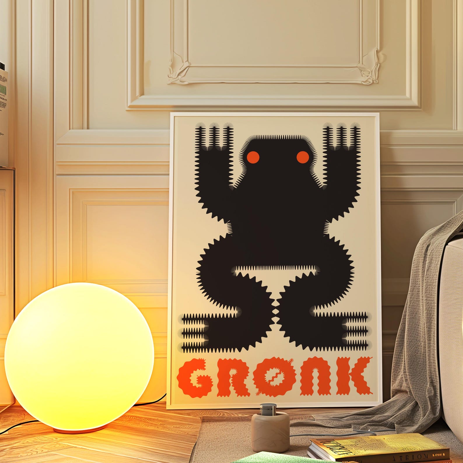 Spiky Frog Art Print: Modern Minimalist Giclée Poster - Etsy