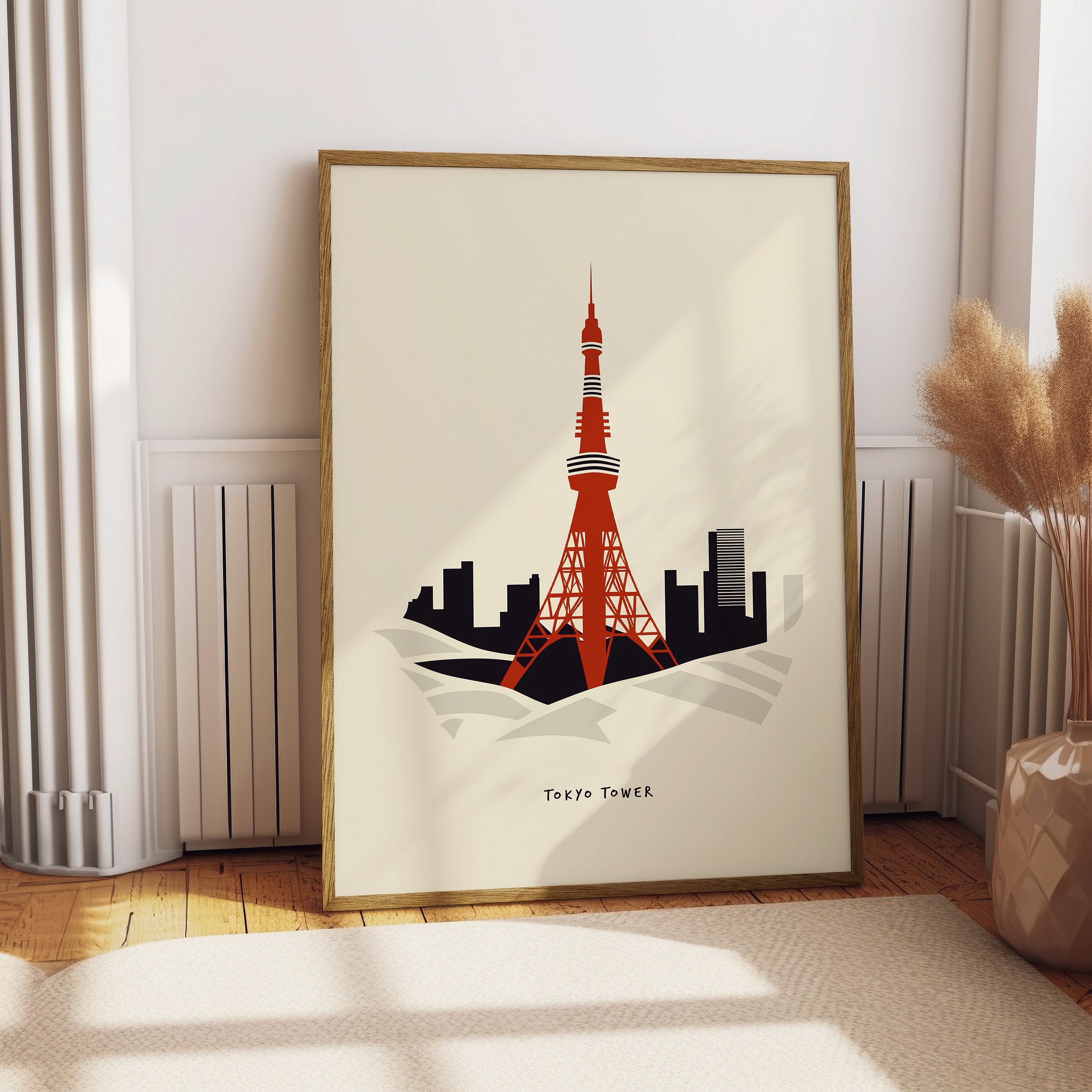 Modern Japan Poster – Tokyo Tower Minimalist Print for Your Home - Etsy