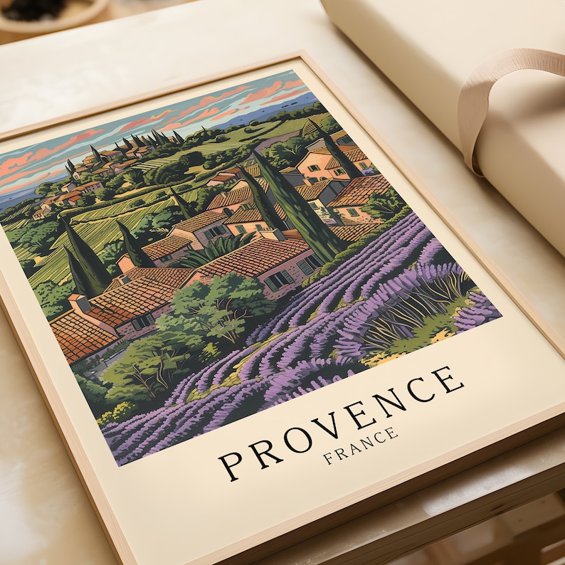 French Countryside Vintage Travel Poster Print - Provence Lavender ...