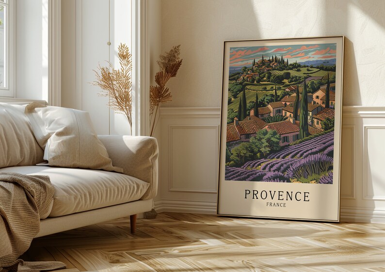 French Countryside Vintage Travel Poster Print - Provence Lavender ...