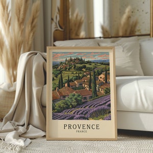 French Countryside Vintage Travel Poster Print - Provence Lavender ...