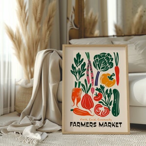 Farmers Market Digital Print, Colorful Vegetable Art Download, Kitchen ...
