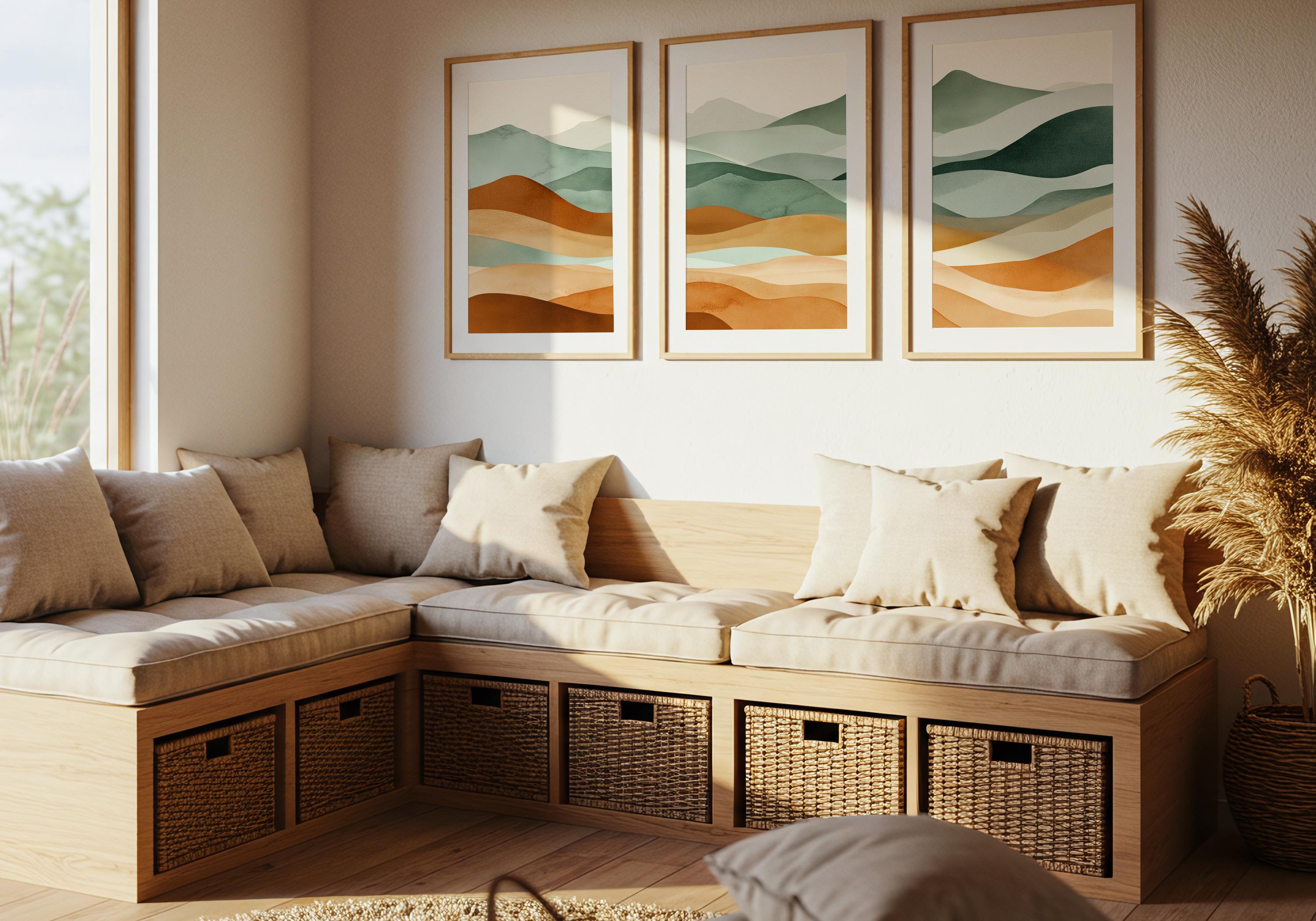 Mountain Desert Watercolor Earth Tones Gallery Wall Decor Set of 3 - Etsy