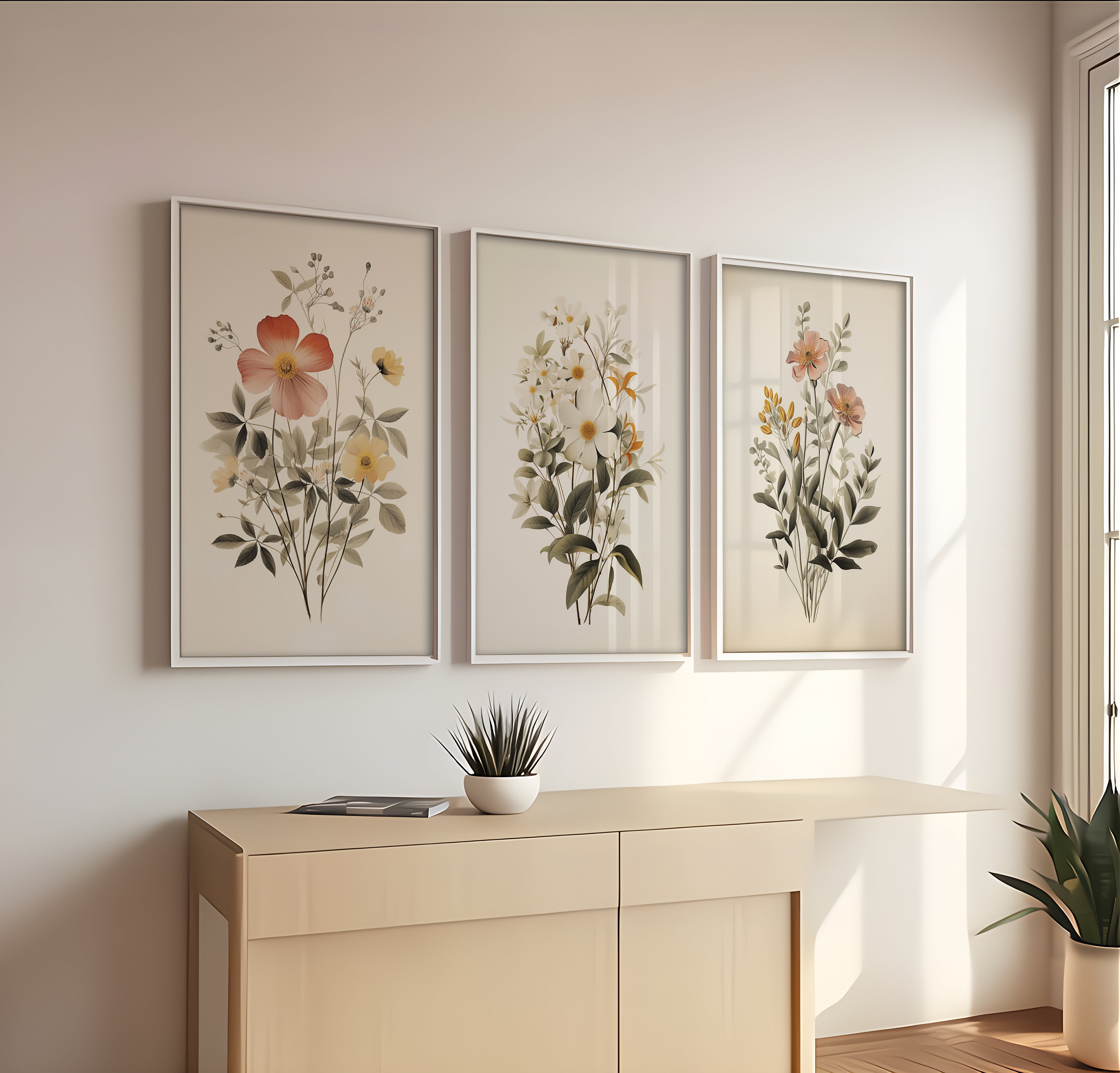 Wildflower Harmony Digital Art Set Instant Download Wall Art Set ...