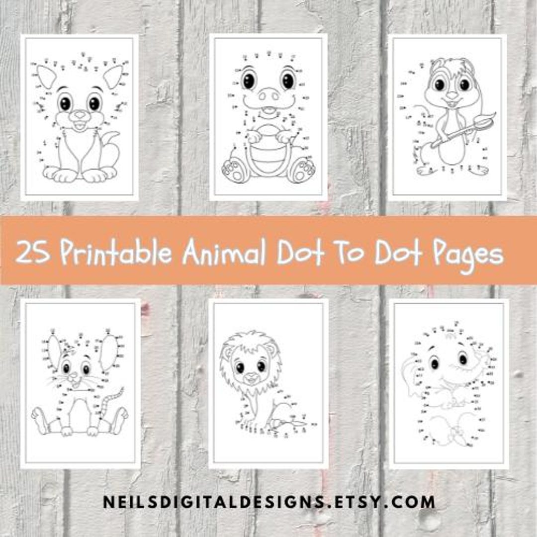 25 Cute Animal Dot to Dot Pages for Kids | Coloring Pages | Print at ...