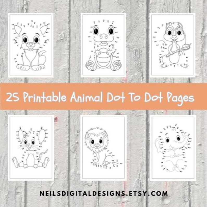25 Cute Animal Dot to Dot Pages for Kids | Coloring Pages | Print at ...