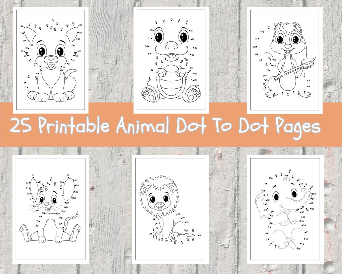 25 Cute Animal Dot to Dot Pages for Kids | Coloring Pages | Print at ...