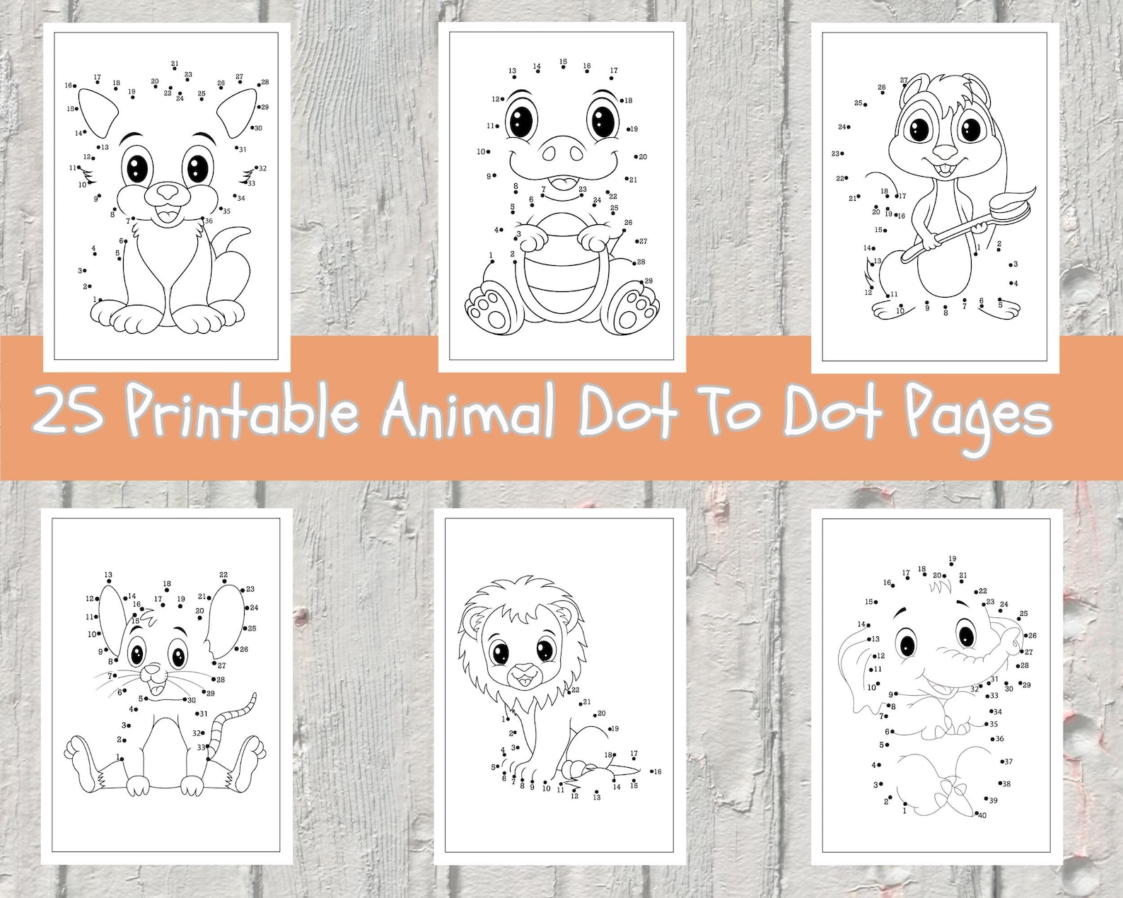 25 Cute Animal Dot to Dot Pages for Kids | Coloring Pages | Print at ...