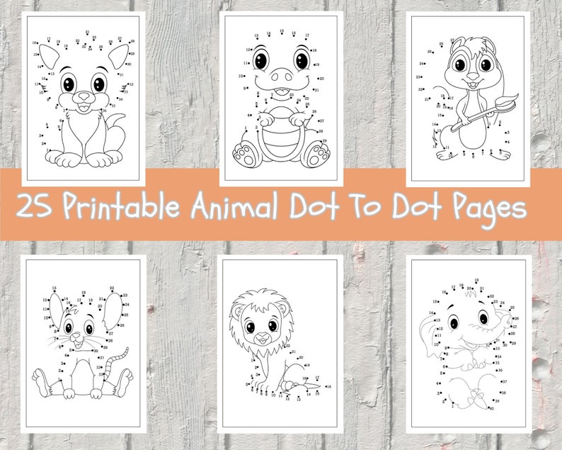 25 Cute Animal Dot to Dot Pages for Kids | Coloring Pages | Print at ...