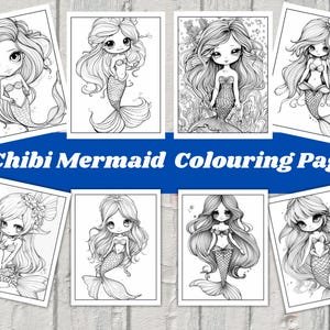 25 Chibi Mermaid Coloring Pages for Kids & Adults | Fun Printable ...