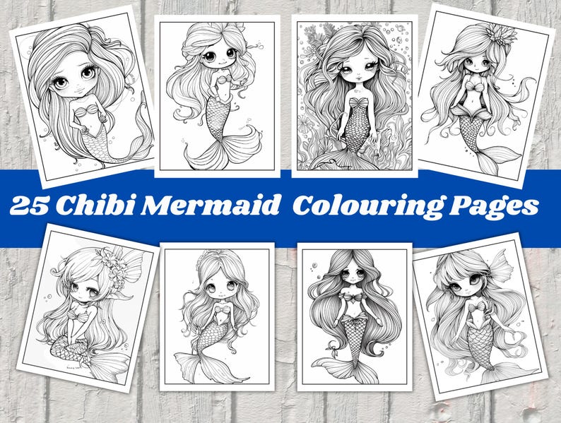 25 Chibi Mermaid Coloring Pages for Kids & Adults | Fun Printable ...