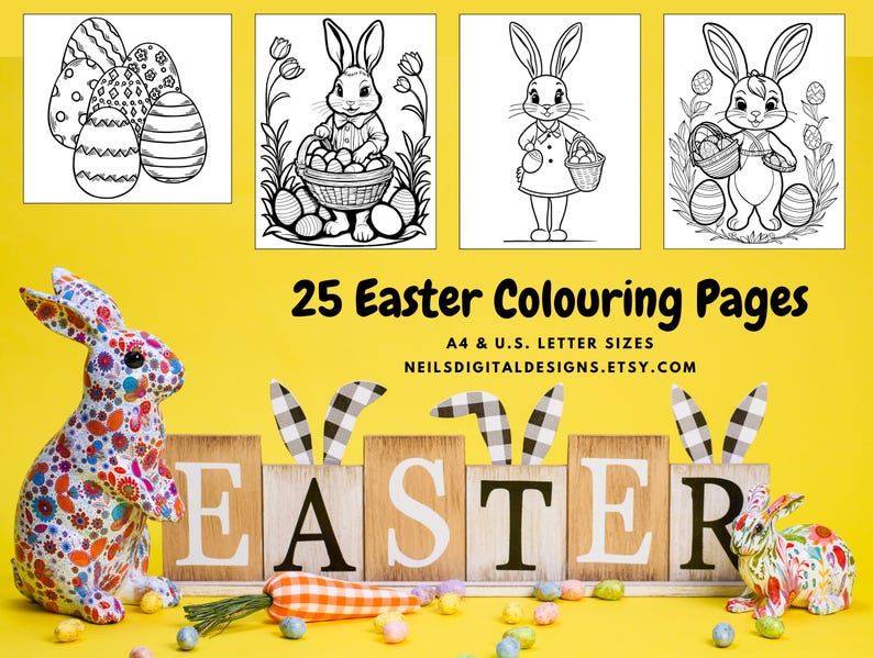 25 Easter Coloring Pages for Kids Printable Bunny & Egg Activities Fun ...