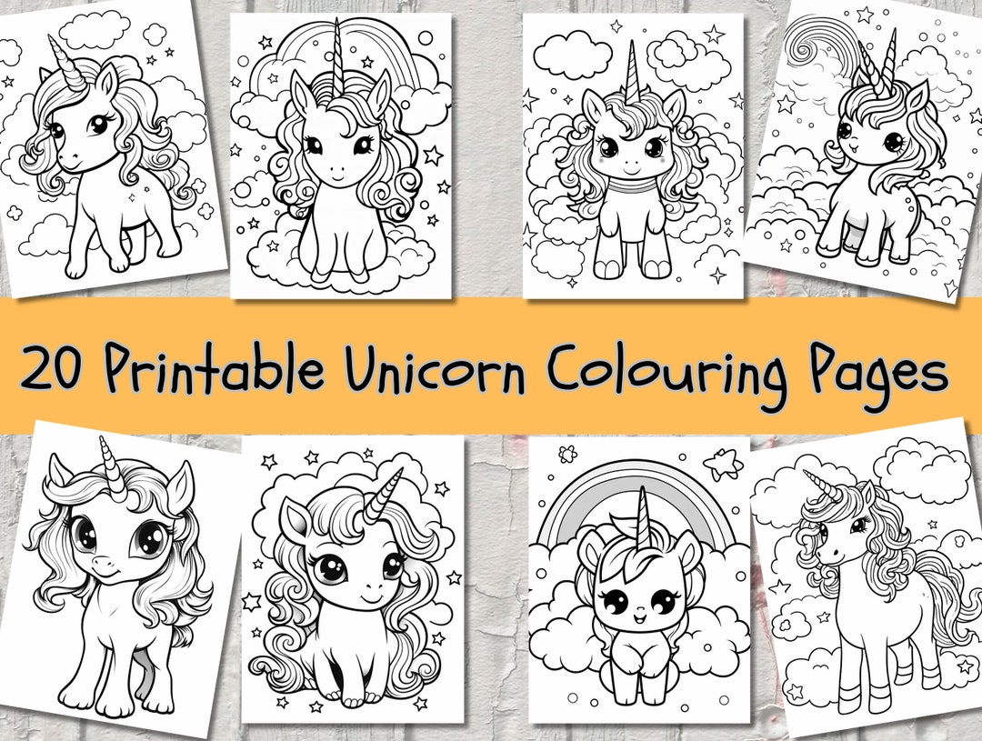 20 Kawaii Unicorn Coloring Pages for Kids | Kids Creative Hobby ...