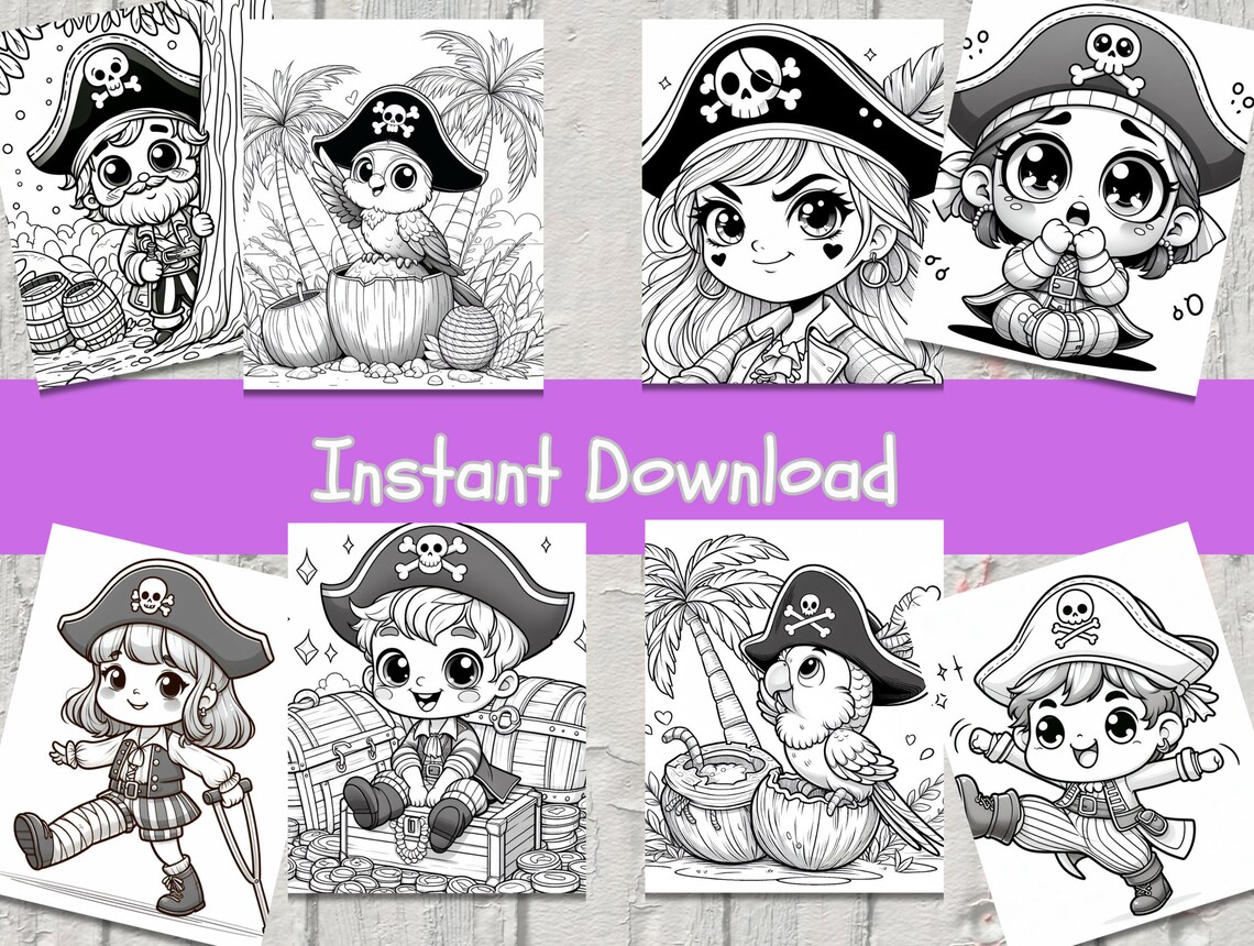 20 Pirate Coloring Pages A4 Printable Pirate Coloring Pages for Kids ...