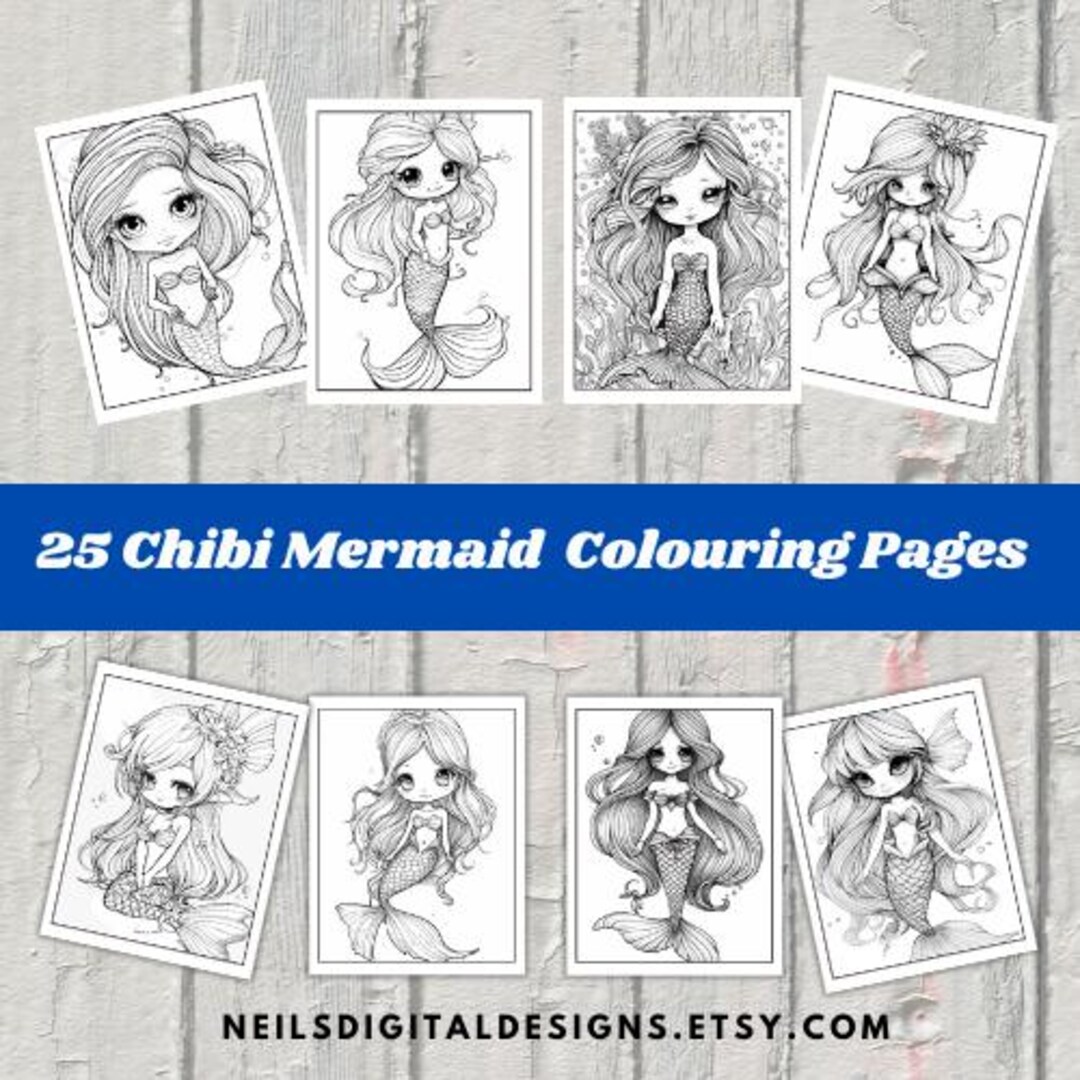 25 Chibi Mermaid Coloring Pages for Kids & Adults | Fun Printable ...