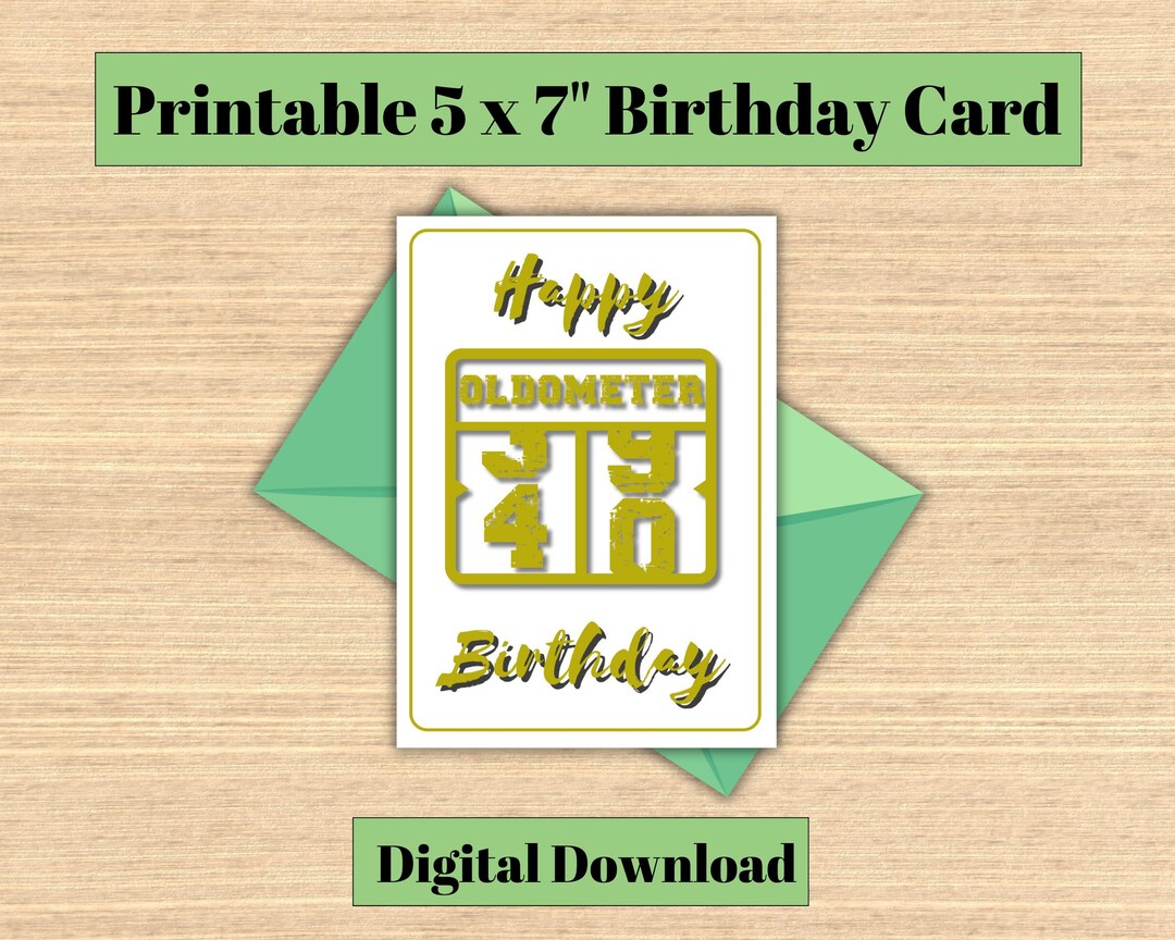 Printable 40th Birthday Card | Instant Download | Printable Oldometer ...