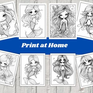 25 Chibi Mermaid Coloring Pages for Kids & Adults Fun Printable ...