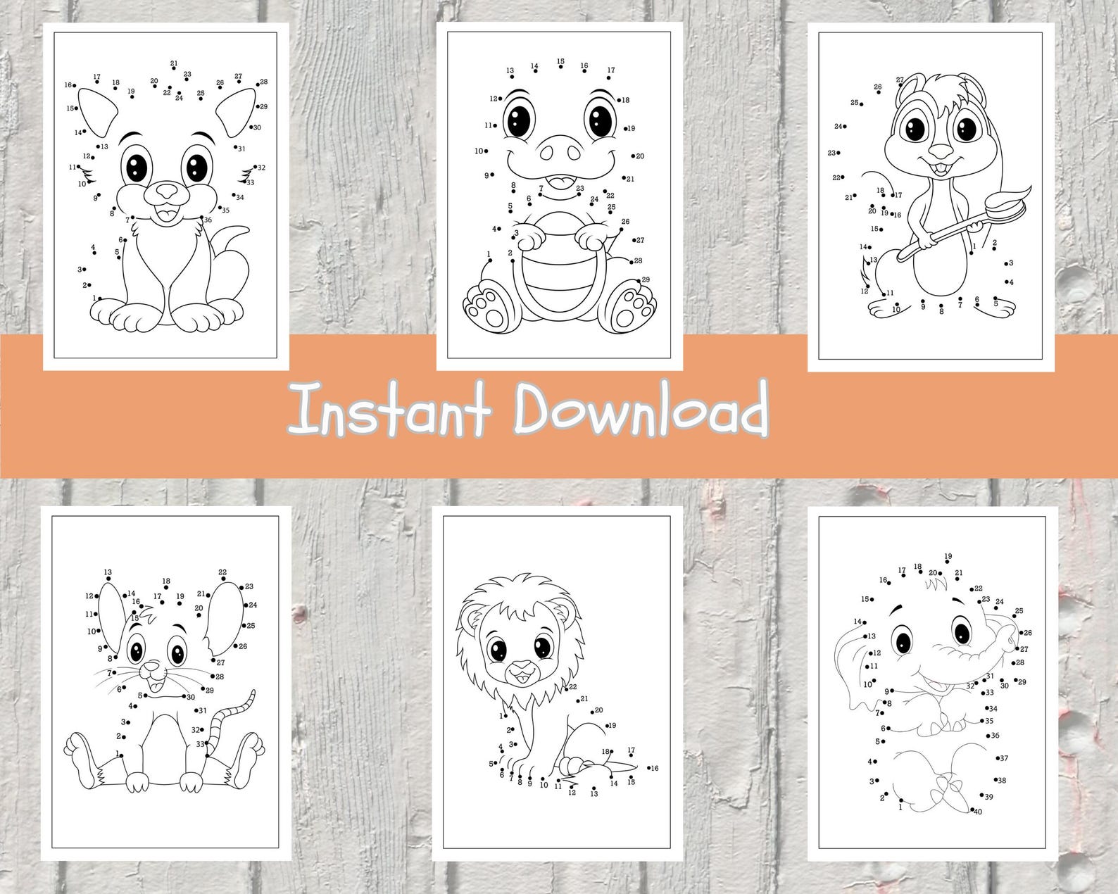 25 Cute Animal Dot to Dot Pages for Kids | Coloring Pages | Print at ...