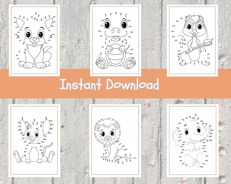 25 Cute Animal Dot to Dot Pages for Kids | Coloring Pages | Print at ...