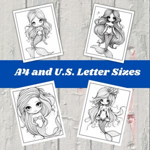 25 Chibi Mermaid Coloring Pages for Kids & Adults Fun Printable ...