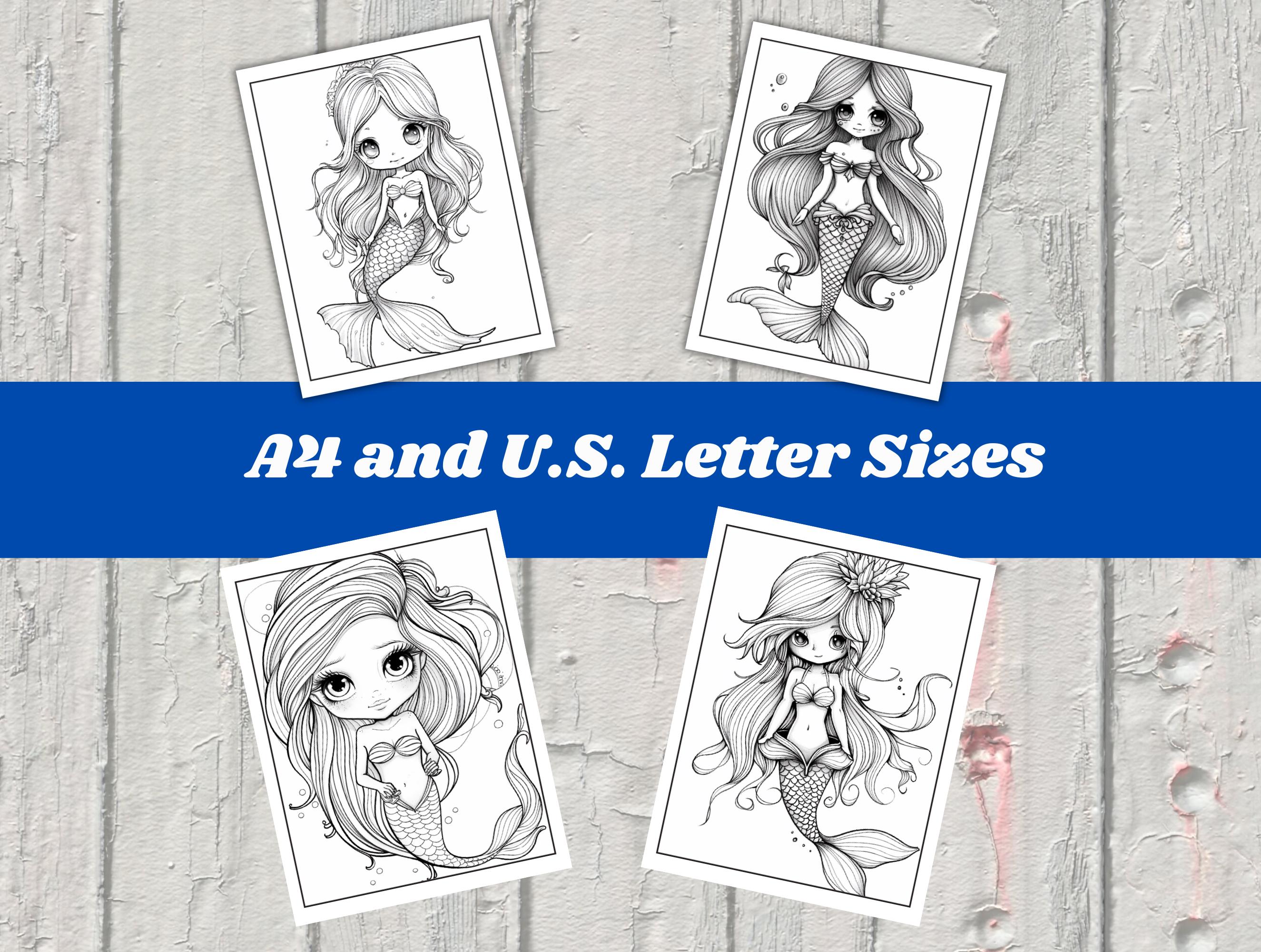 25 Chibi Mermaid Coloring Pages for Kids & Adults | Fun Printable ...