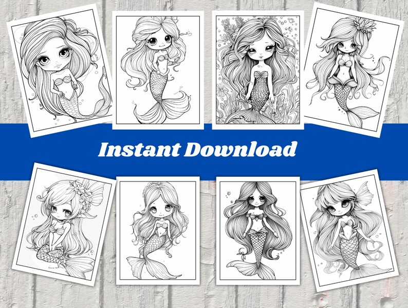 25 Chibi Mermaid Coloring Pages for Kids & Adults | Fun Printable ...
