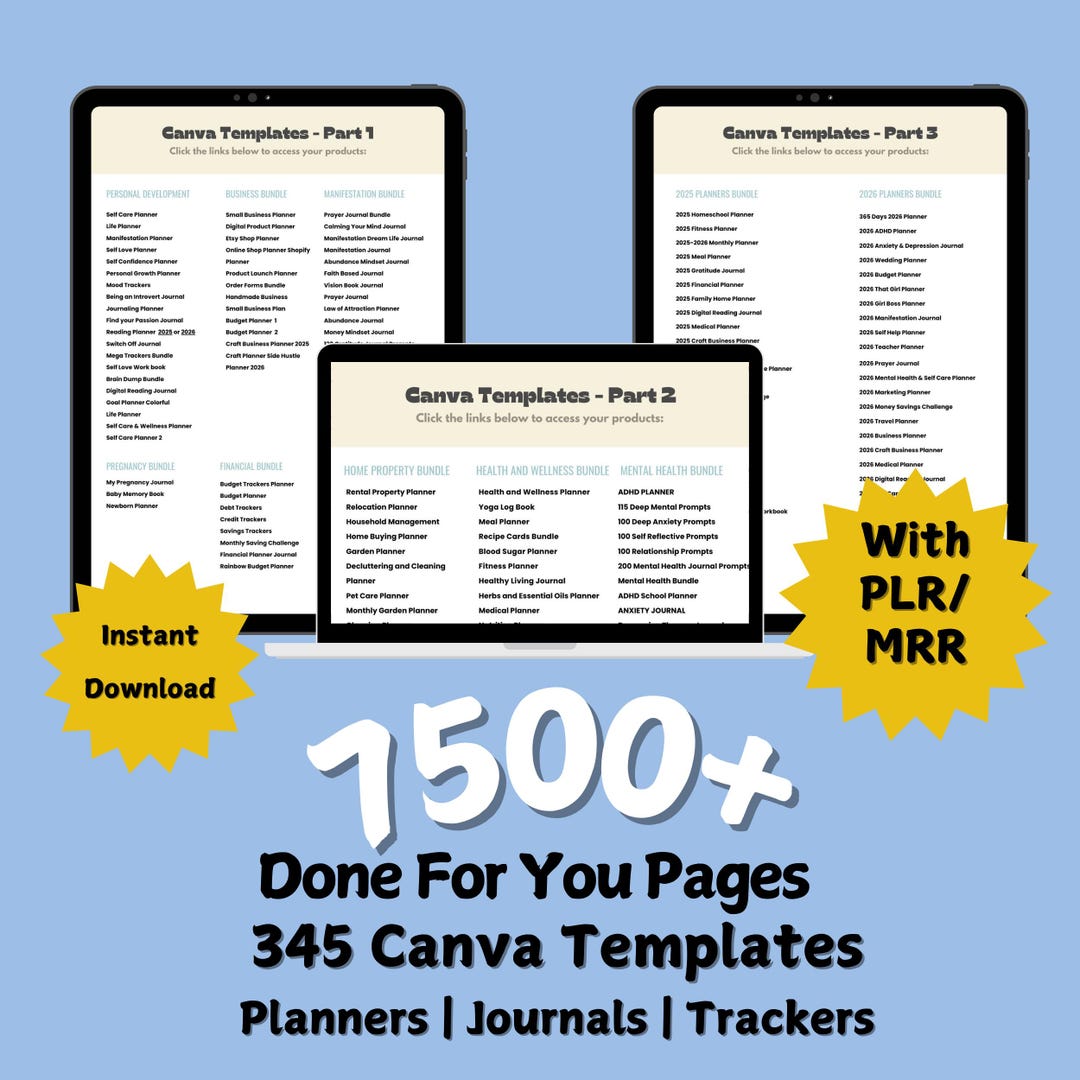 Canva Template Bundle 7500+ PLR & MRR Designs for 2025-2026 | Ultimate ...