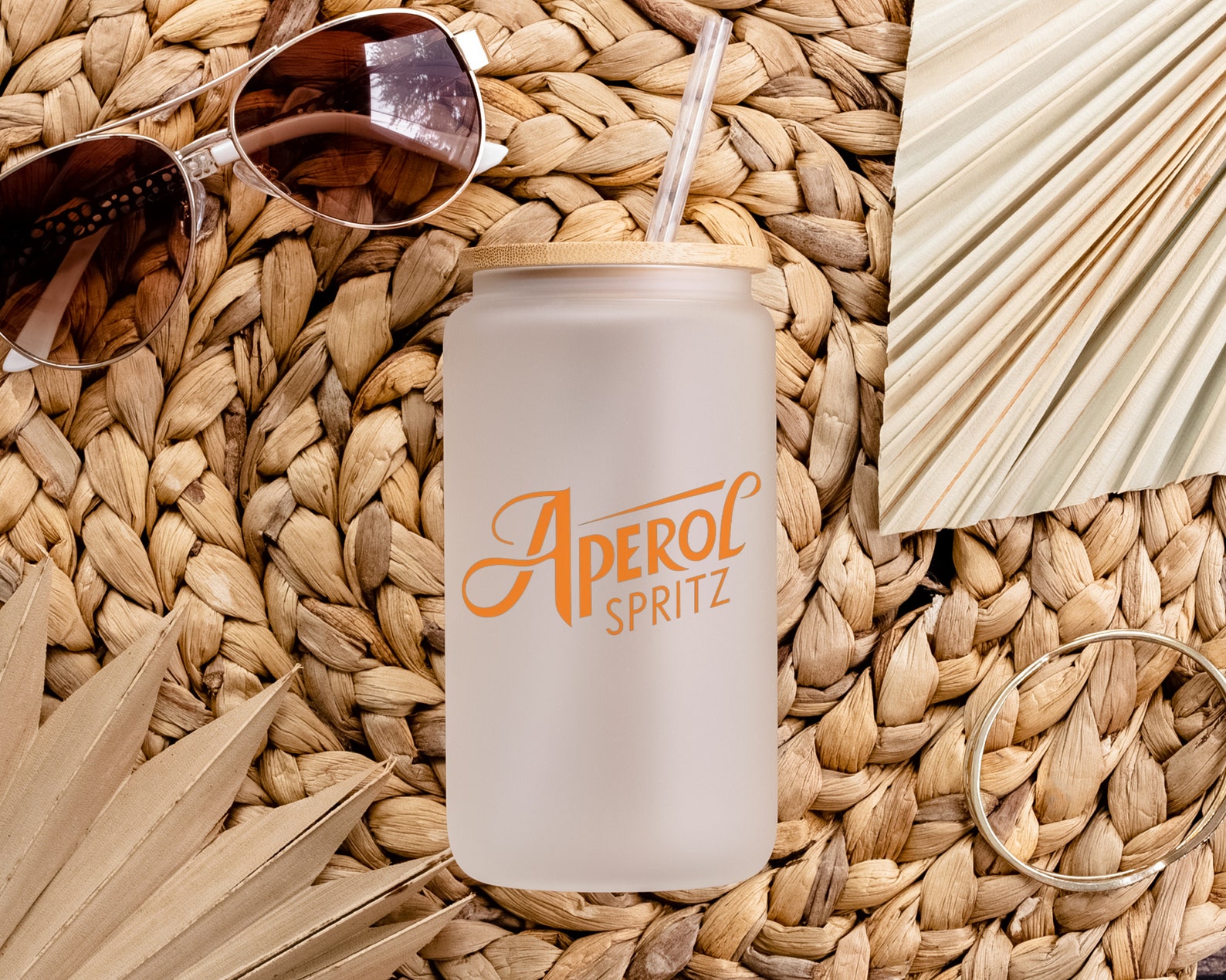 Aperol Spritz Frosted Cups, Summer Drink Glass Cup, Girls Night Tumbler ...