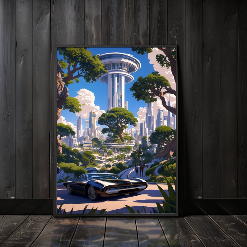 Mid Century Space Age Retro Futuristic Skyscrapers 1, Instant Download ...