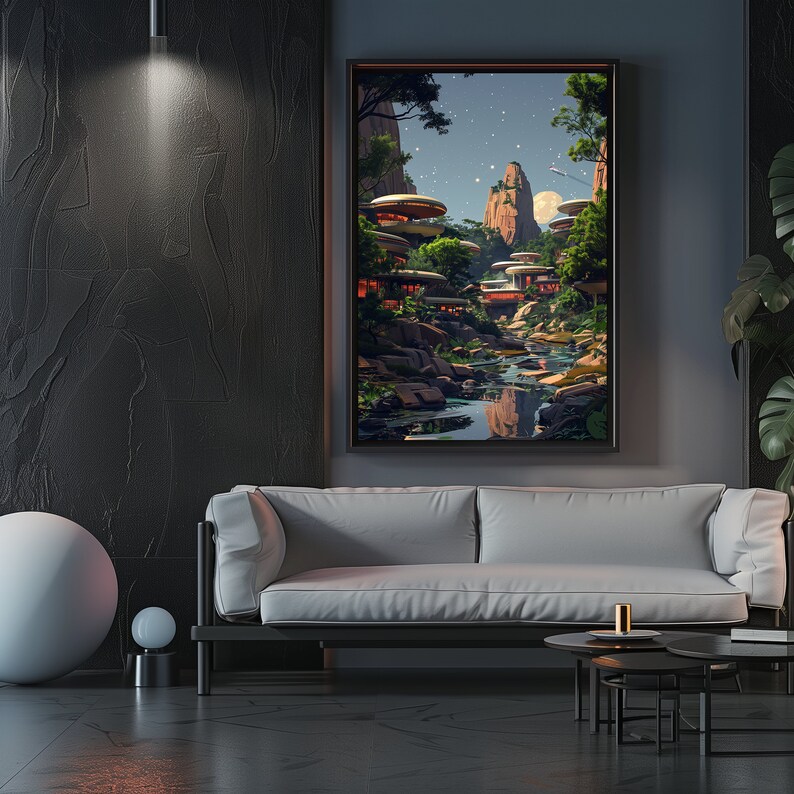 Mid Century Space Age Retro Futuristic Suburbs 7, Instant Download ...