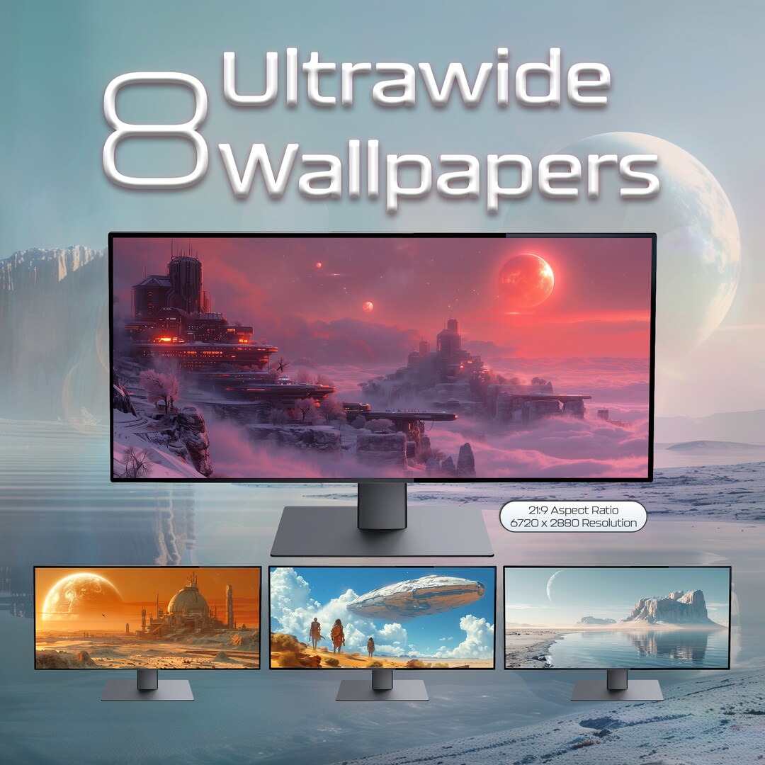 Retro Futurism Planetscapes Ultrawide Wallpapers, Futuristic Computer ...