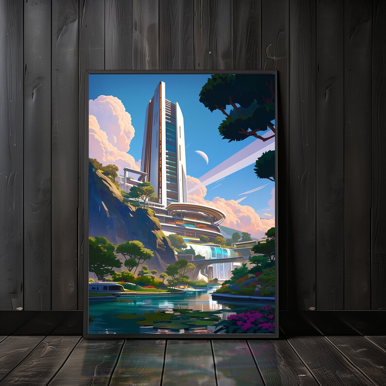 Mid Century Space Age Retro Futuristic Skyscrapers 3, Instant Download ...