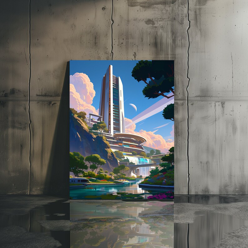 Mid Century Space Age Retro Futuristic Skyscrapers 3, Instant Download ...