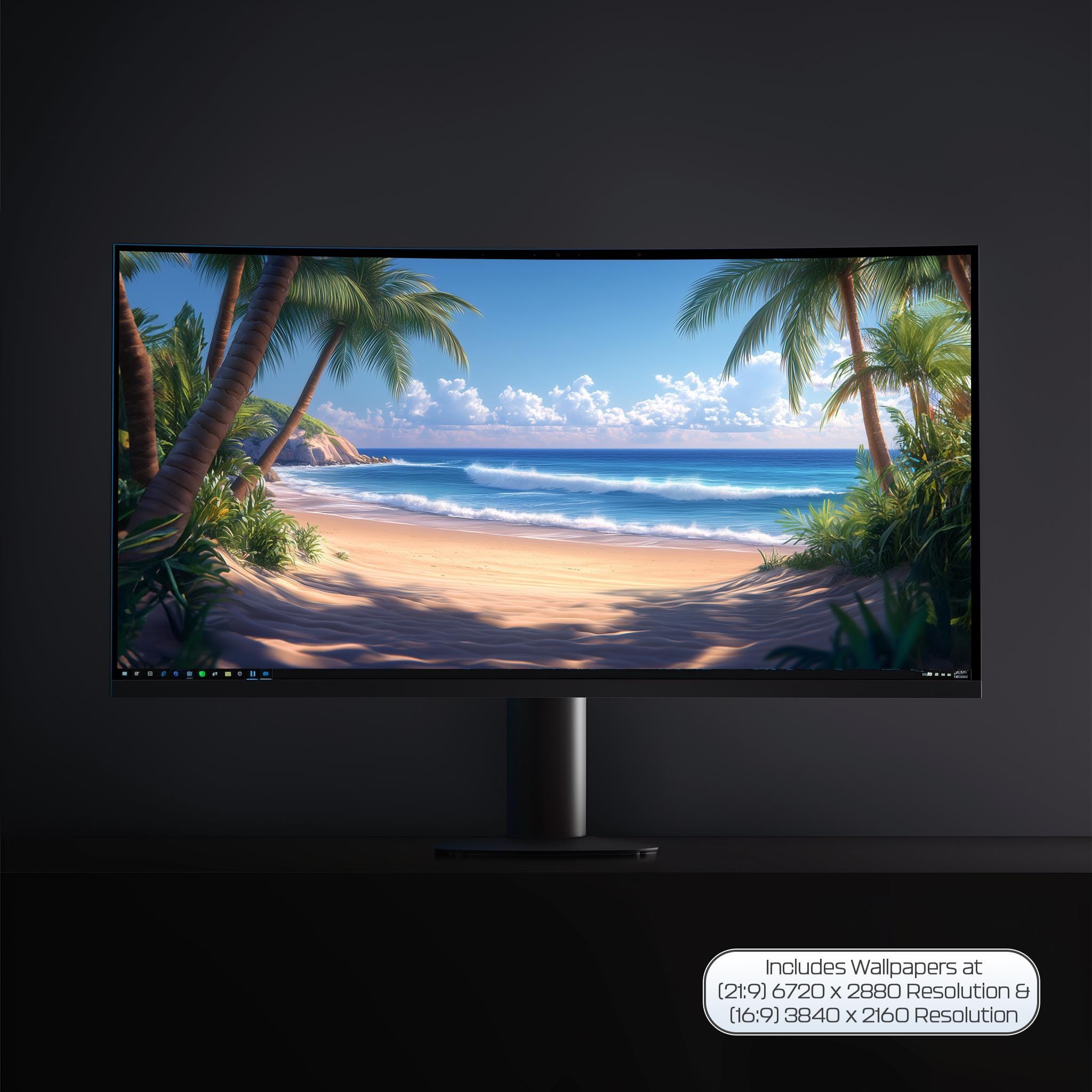 Minimalist Costal Wide & Ultrawide Wallpapers, Seascape Vector ...