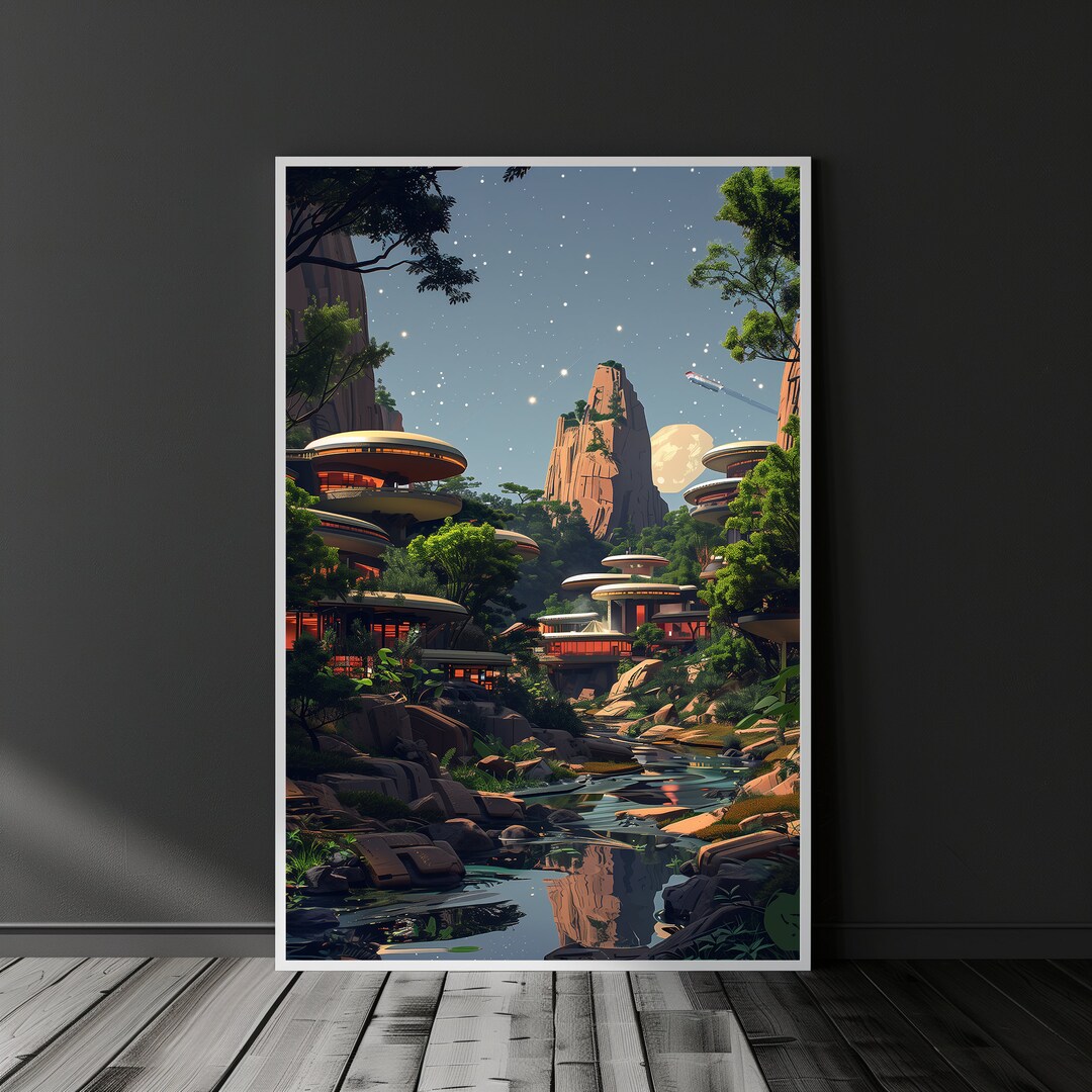 Mid Century Space Age Retro Futuristic Suburbs 7, Instant Download ...