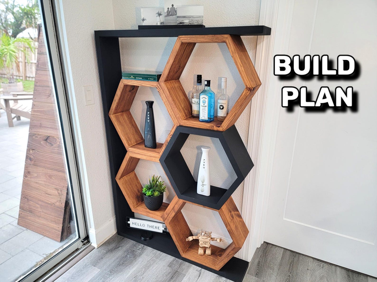 Bookshelf / Hexagon Bookcase / Build Plan - Etsy