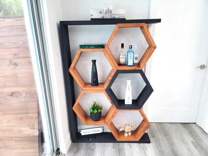 Bookshelf / Hexagon Bookcase / Build Plan - Etsy