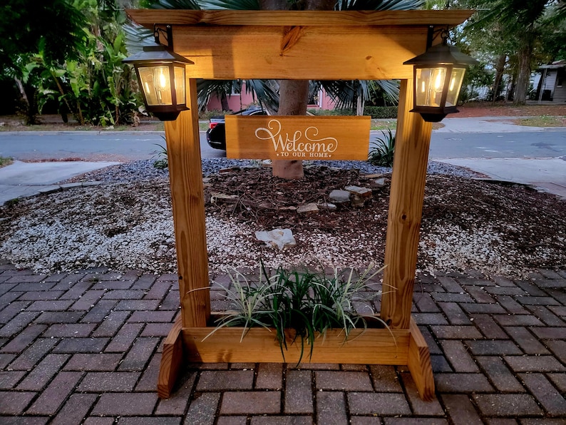 Welcome Plant Stand / Greeting's Stand / Welcome Sign / Build Plan - Etsy