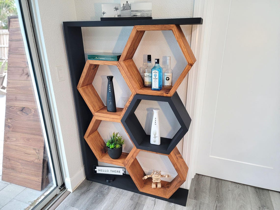 Bookshelf / Hexagon Bookcase / Build Plan - Etsy