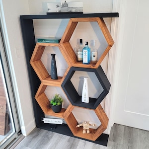 Bookshelf / Hexagon Bookcase / Build Plan - Etsy