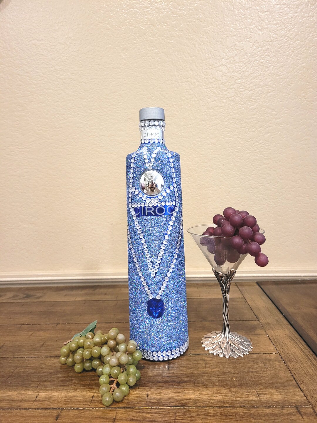 Upcycled "ciroc" (empty) Bottle Decorated With Glitter and Gemstones - Etsy