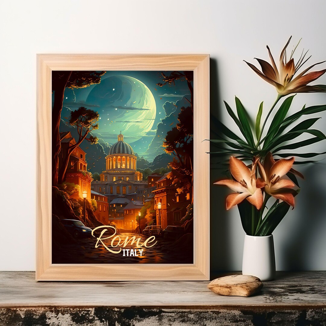 Travel Poster Rome Pantheon Poster Canvas Digital Download High ...