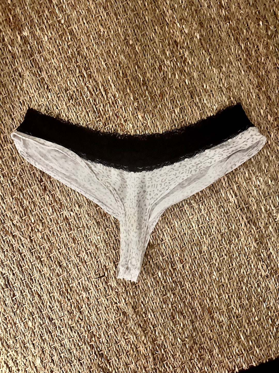 White Leopard Print Cheeky Panty With Lace - Etsy