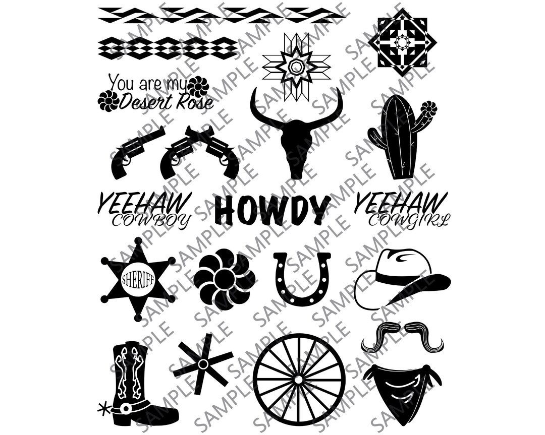 Digital Country Western Cowboy Cowgirl Art Files Graphics - Etsy