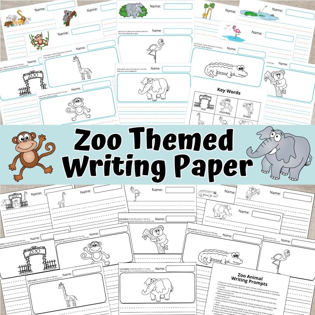 Zoo Theme Handwriting Paper for Early Learning - Etsy