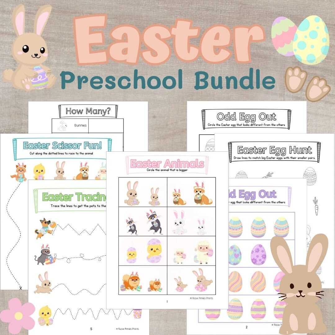 Easter Preschool & Kindergarten Learning Activity Pack - Etsy