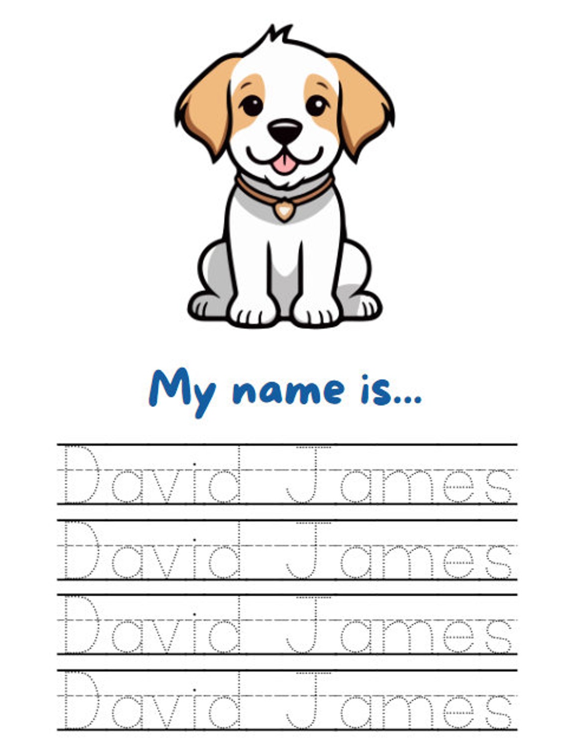 Custom Name Tracing Printable - Etsy