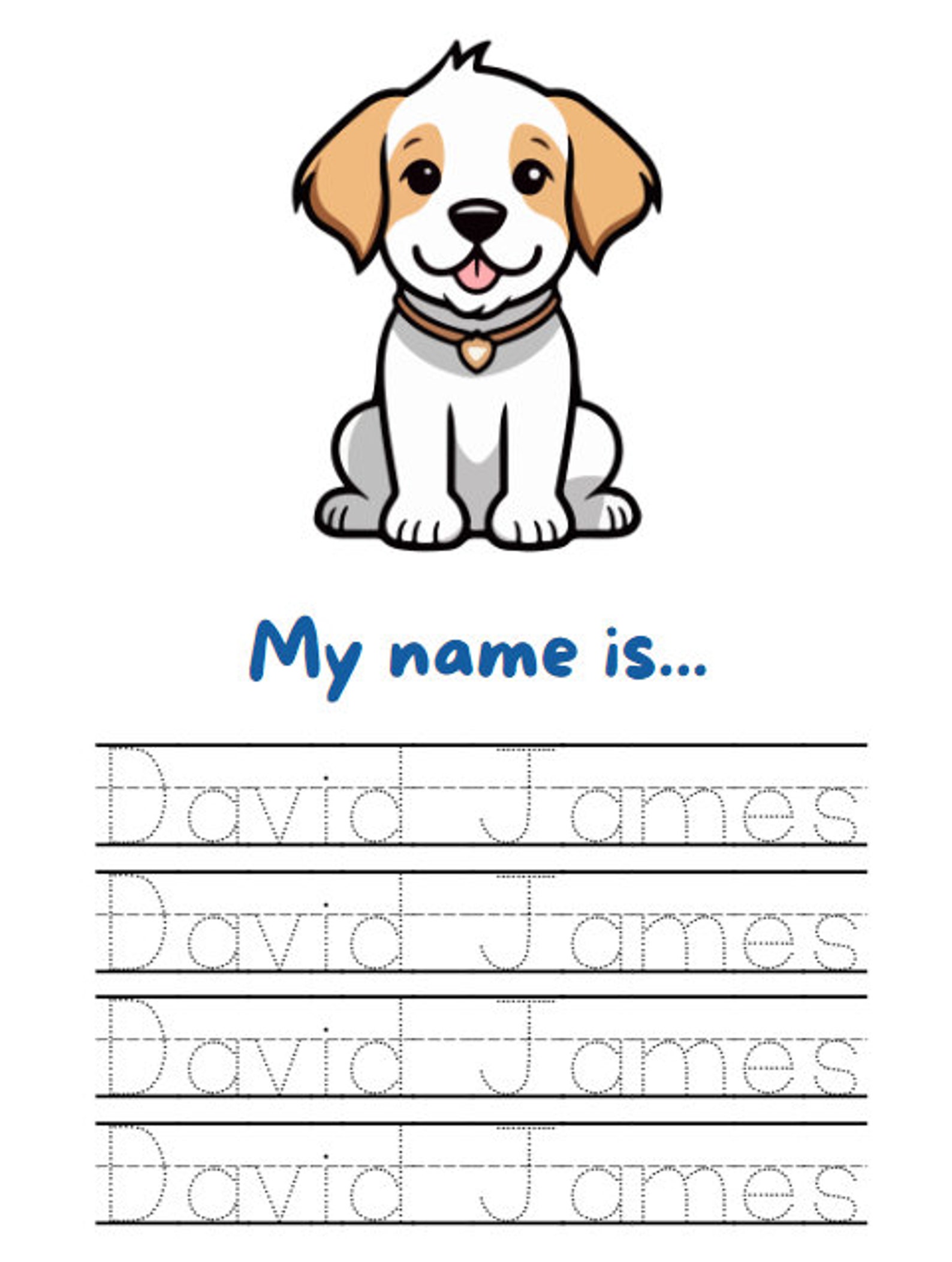 Custom Name Tracing Printable - Etsy
