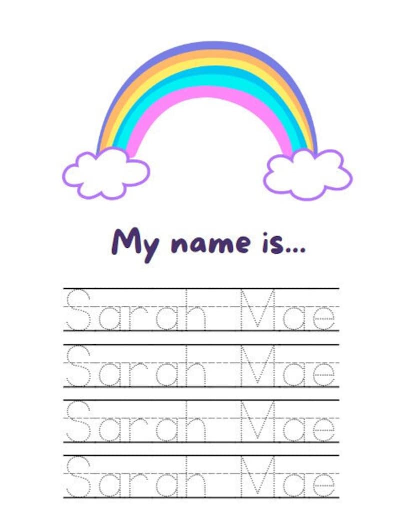 Custom Name Tracing Printable - Etsy
