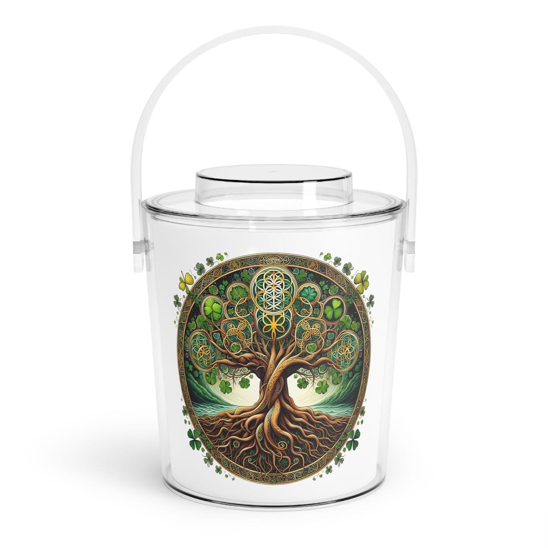 Irish Celtic Tree of Life Ice Bucket With Tongs - Etsy